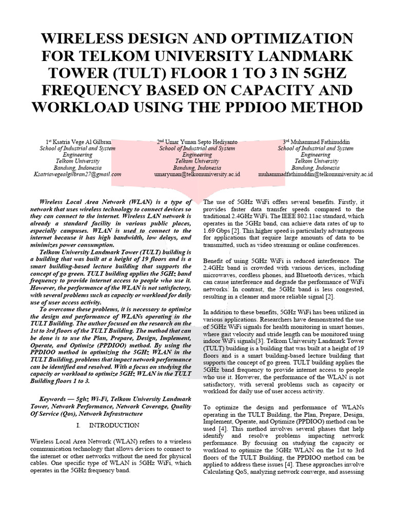 Wireless Design and Optimization For Telkom University Landmark Tower ...