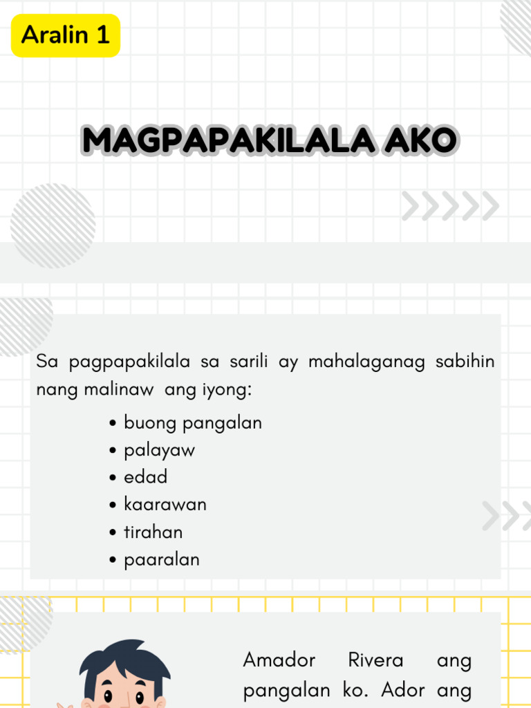 ARPAN Grade 1 Magpapakilala Ako | PDF