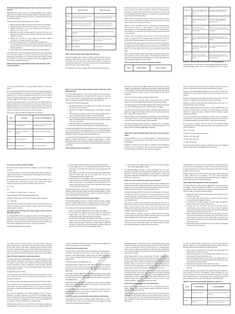 Cheat 1 | PDF | Rendering (Computer Graphics) | Pixel