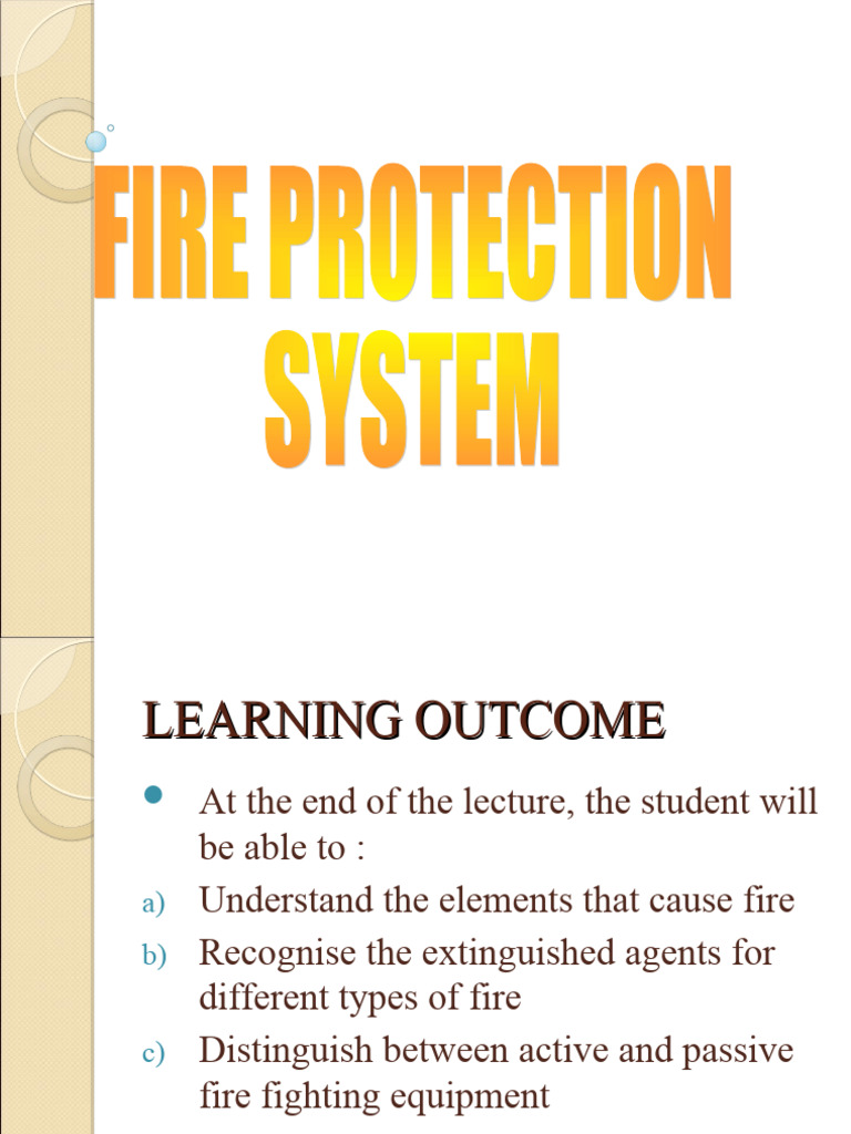 L14-Introduction To Fire-Fire Figthing System | PDF | Fire Sprinkler System | Firefighting