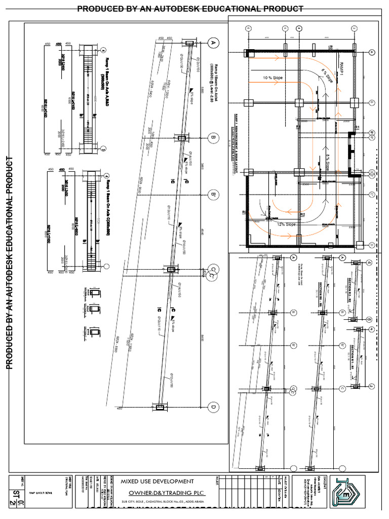 Ramp Beam Layout and Reinforcement Details | PDF