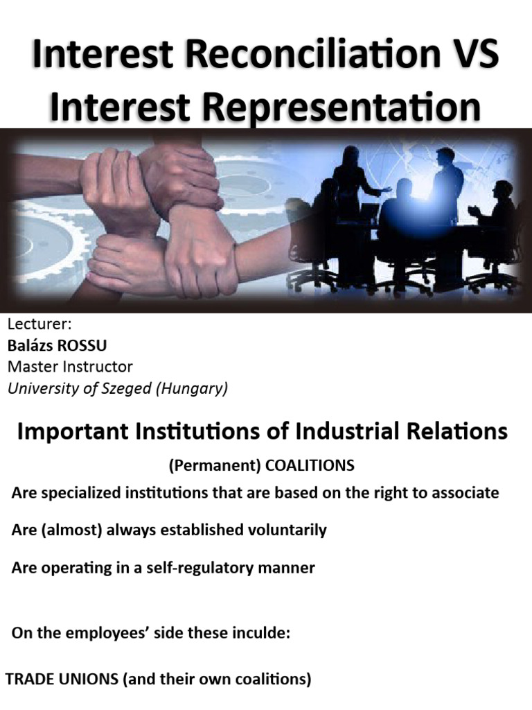 Reconciliation of Interests in Unions | PDF | Trade Union | Employment