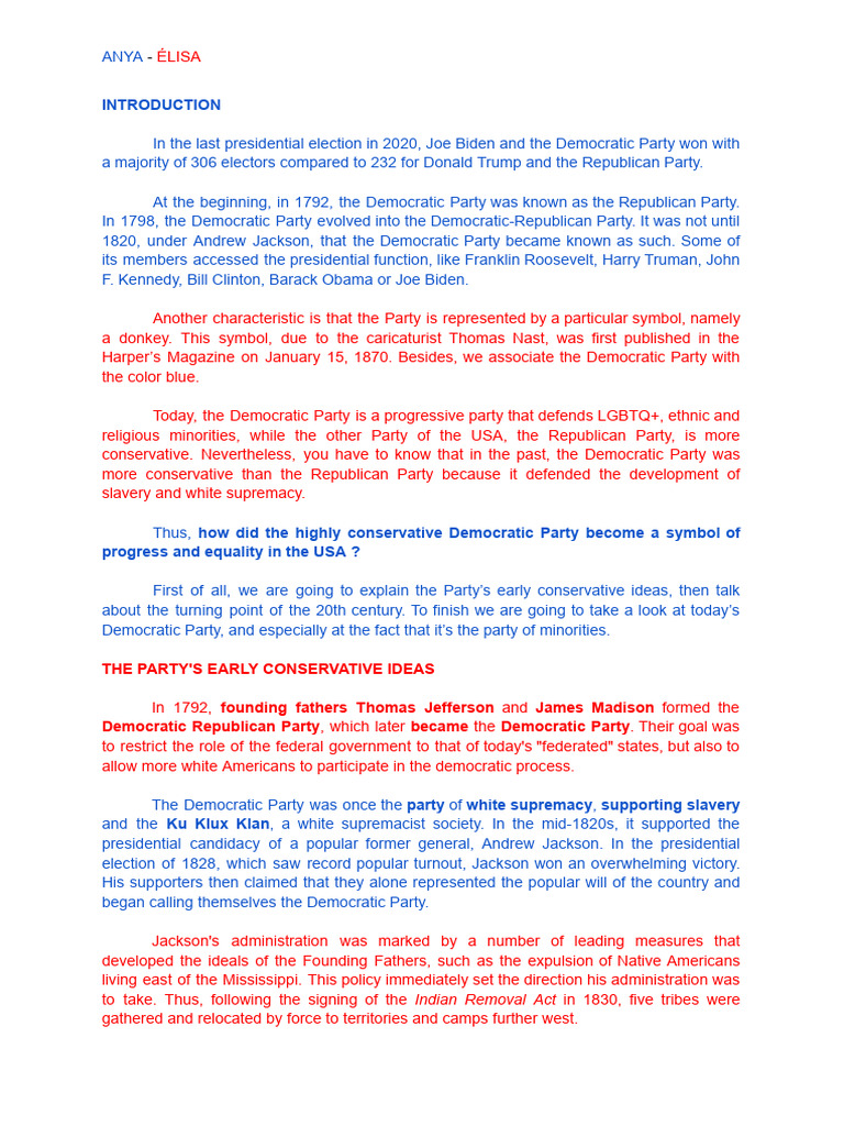 Parti Démocrate | PDF | Democratic Party (United States) | American ...