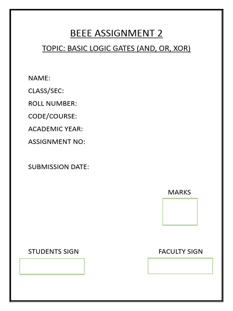 Beee Assignment | PDF | Logic Gate | Electronic Circuits