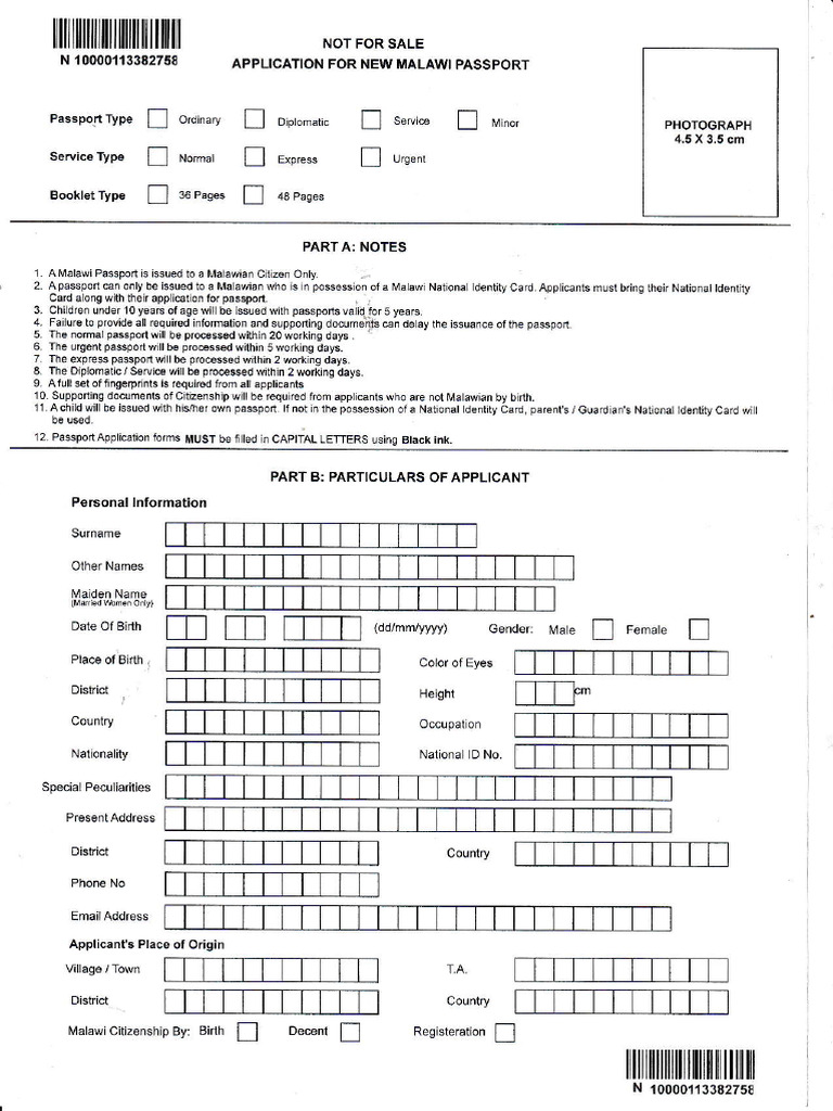 Malawi Passport Application Guide | PDF | Government | International ...