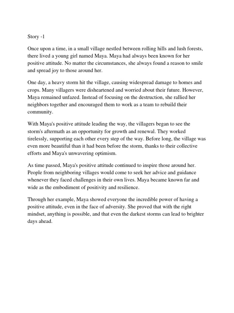 Positive Attitude Stories | PDF | Cognition | Social Psychology