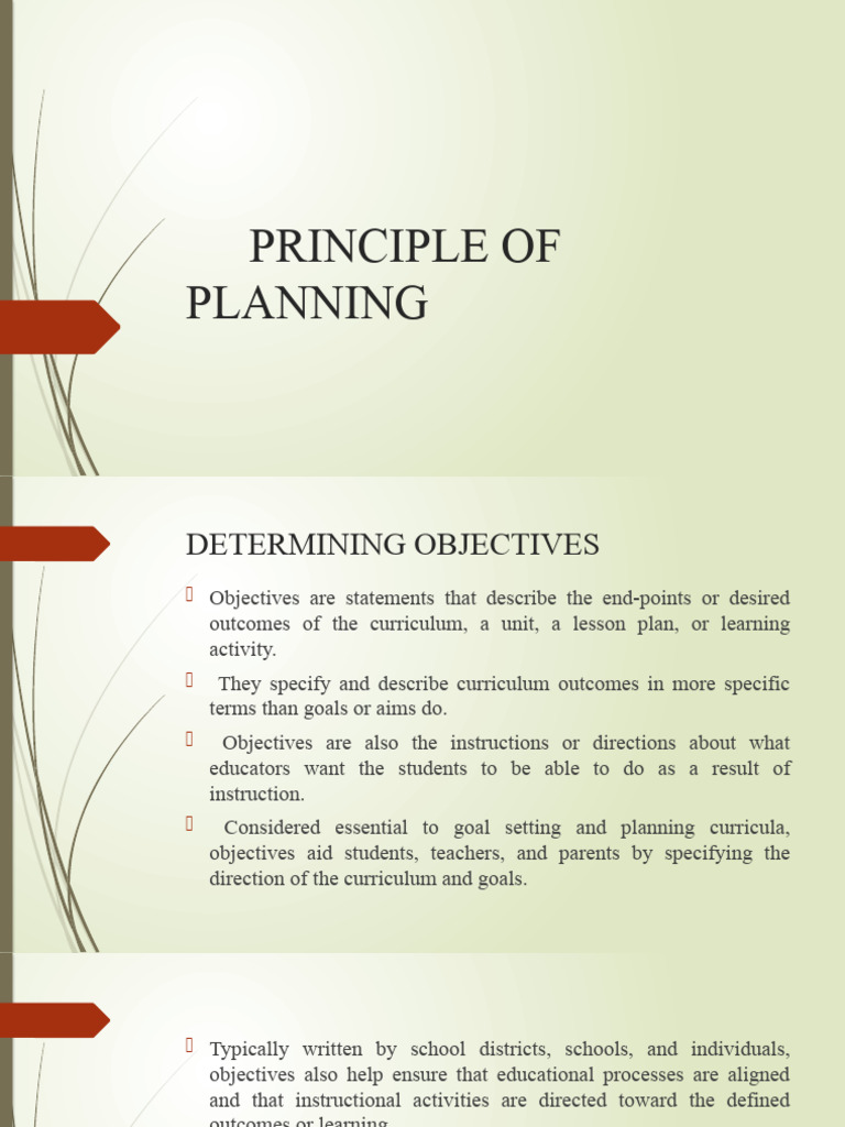 Principles of Planning | Download Free PDF | Curriculum | Learning
