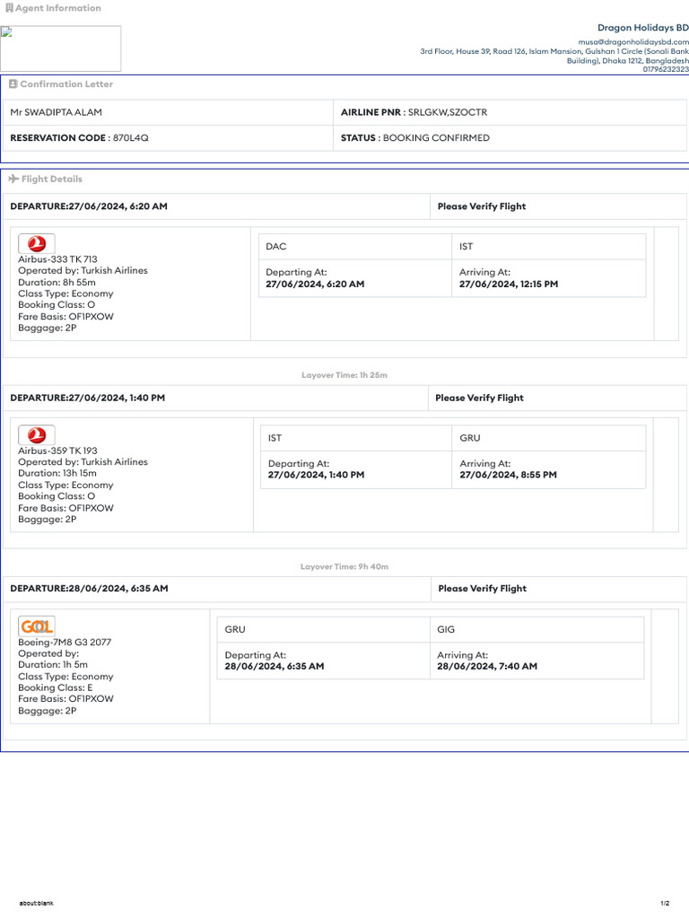 Booking Pdf Airlines Civil Aviation