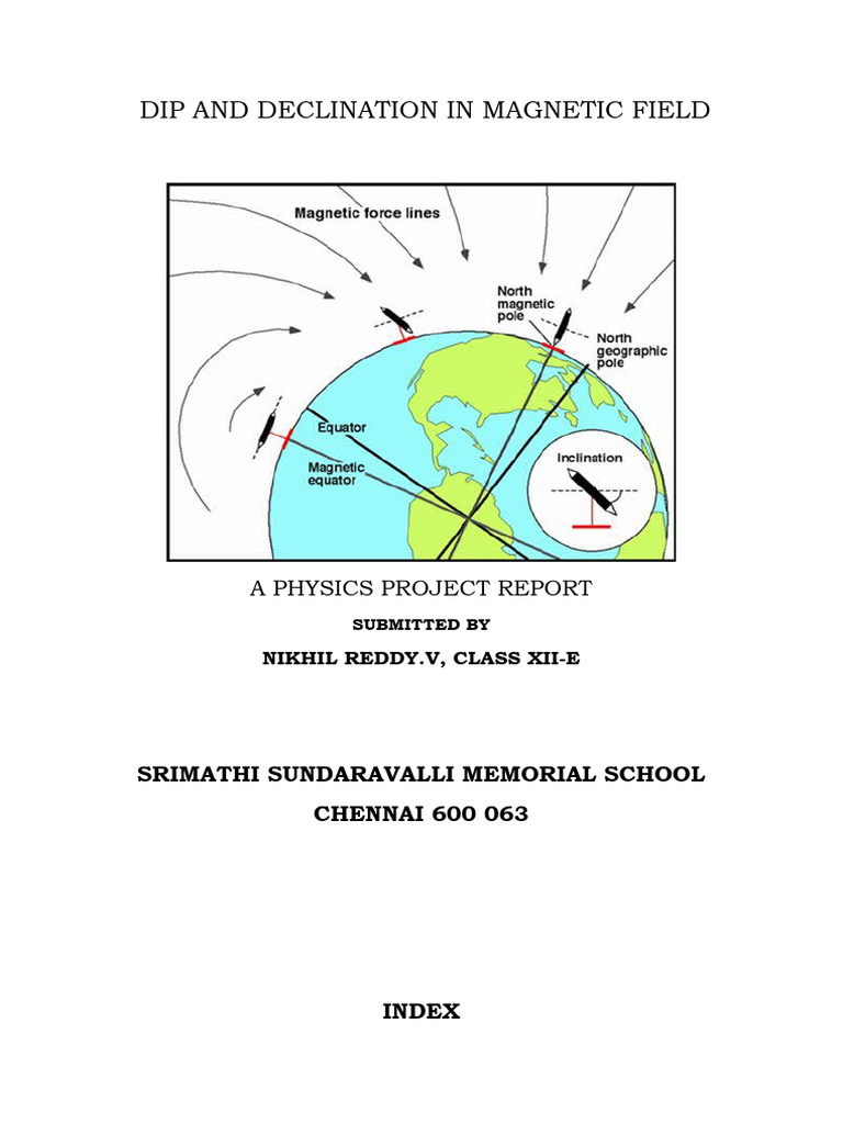 Cover Page of Physics Project Class Xii | PDF | Compass | Earth's ...