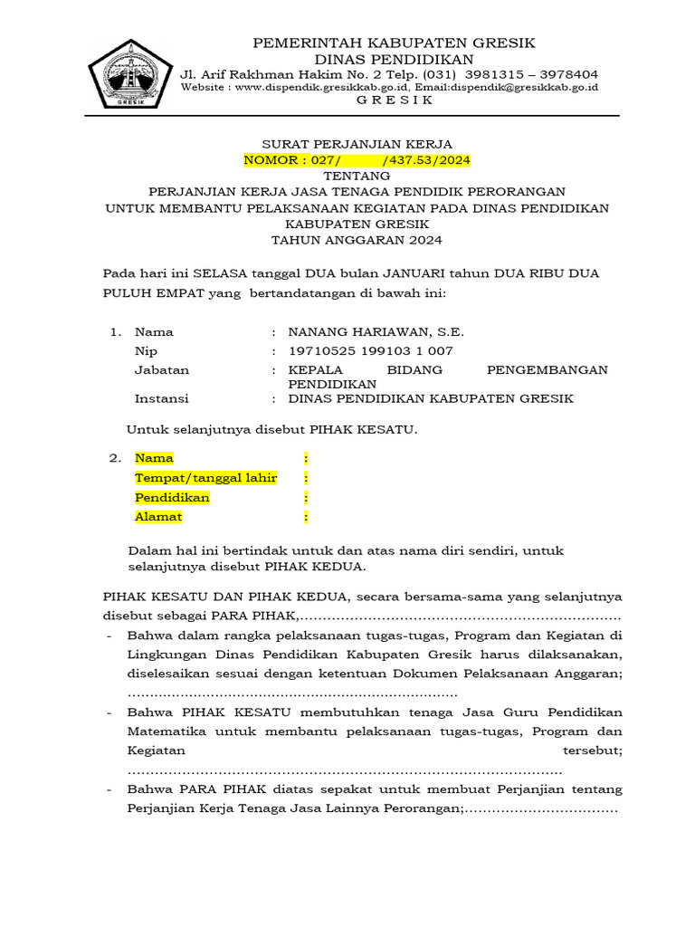 Draft SPK GTT K2 | PDF