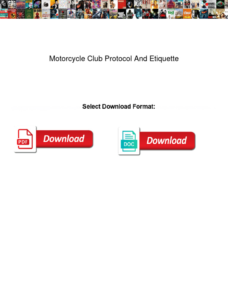 Motorcycle Club Protocol and Etiquette | PDF | Outlaw Motorcycle Clubs ...