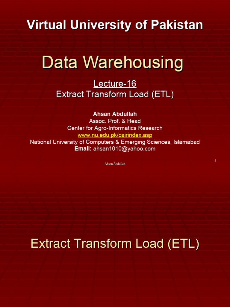 Lecture 16 | PDF | Data Warehouse | Information Technology Management