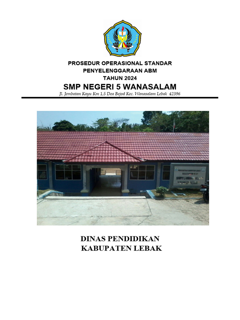 POS Penyelenggaraan ABM 2024 SMPN 5 | PDF | Pengelolaan Keuangan & Uang