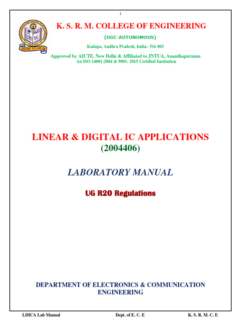Modified LDICA Lab R20 Ready To Print | PDF | Operational Amplifier ...