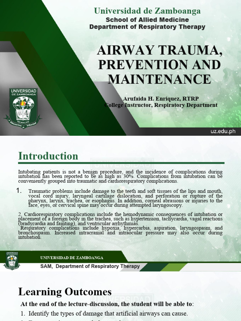 Uz - Airway Management - Airway Trauma and Prevention | PDF | Larynx ...