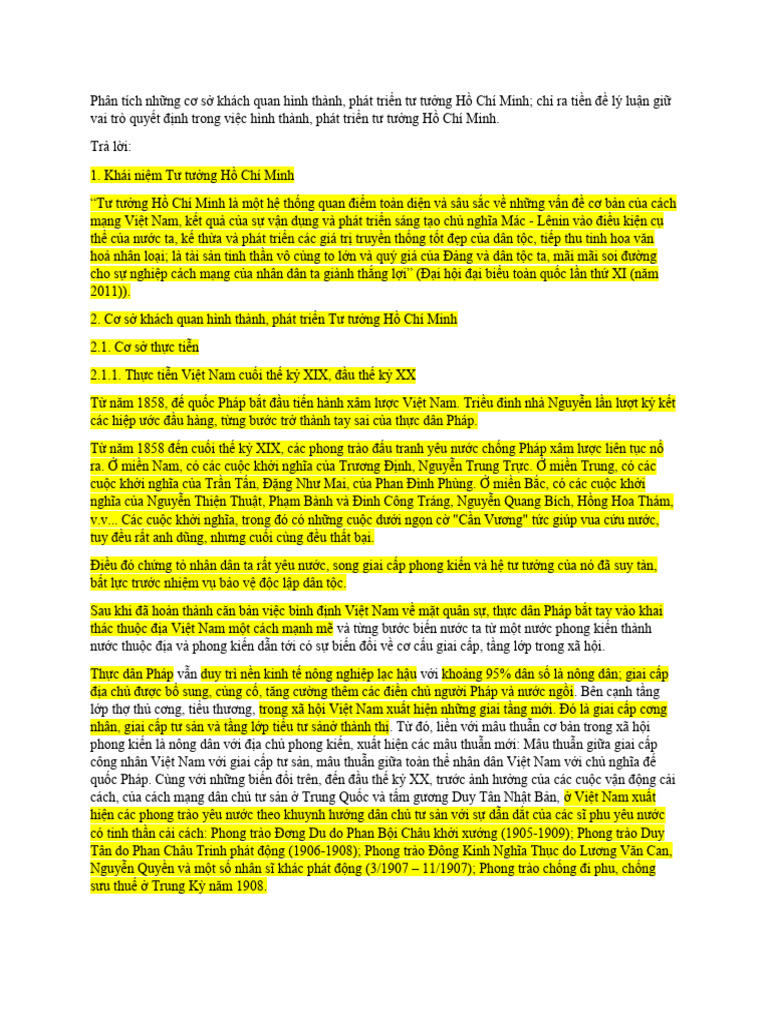 Phân Tích Những Cơ Sở Khách Quan Hình Thành | PDF