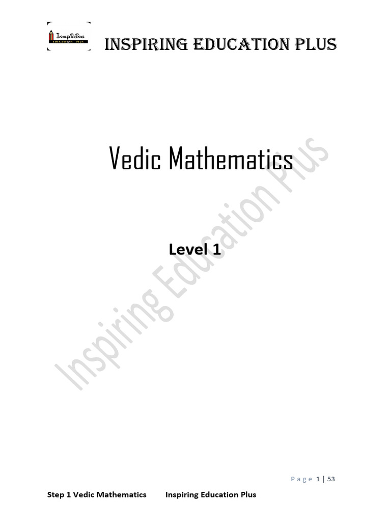 Vedic Mathematics | PDF | Numbers | Subtraction