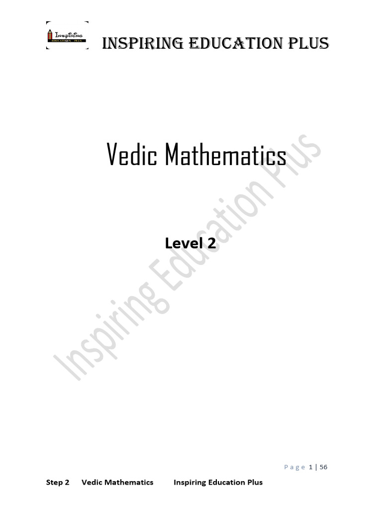 Vedic Mathematics | PDF | Multiplication | Numbers