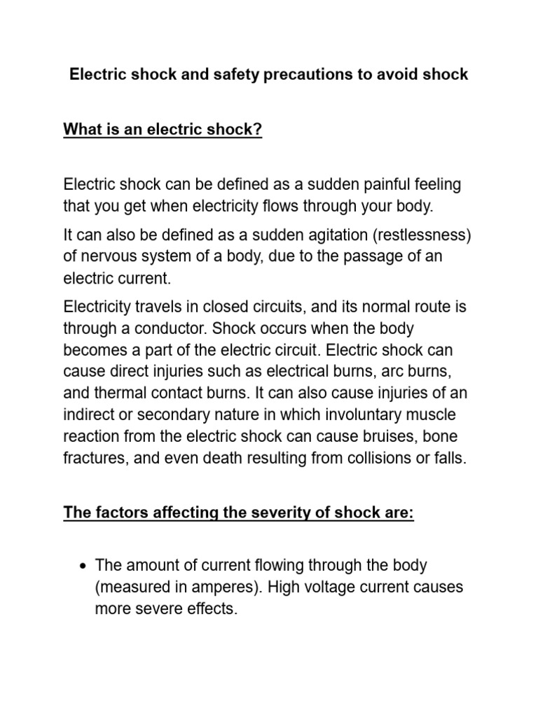 Electric Shock | PDF | Electromagnetism | Electrical Engineering