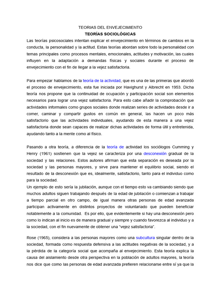 Teorias Del Envejecimiento | PDF | Sistema inmune | Envejecimiento