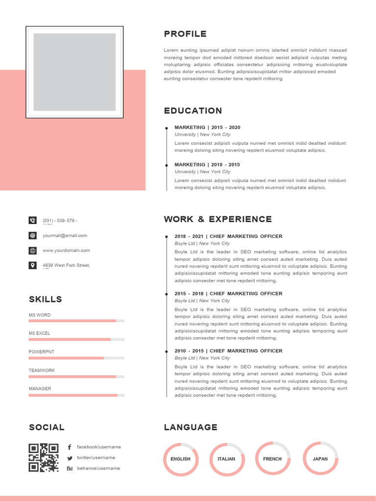 CV Template | PDF | Information Technology Management | Computing