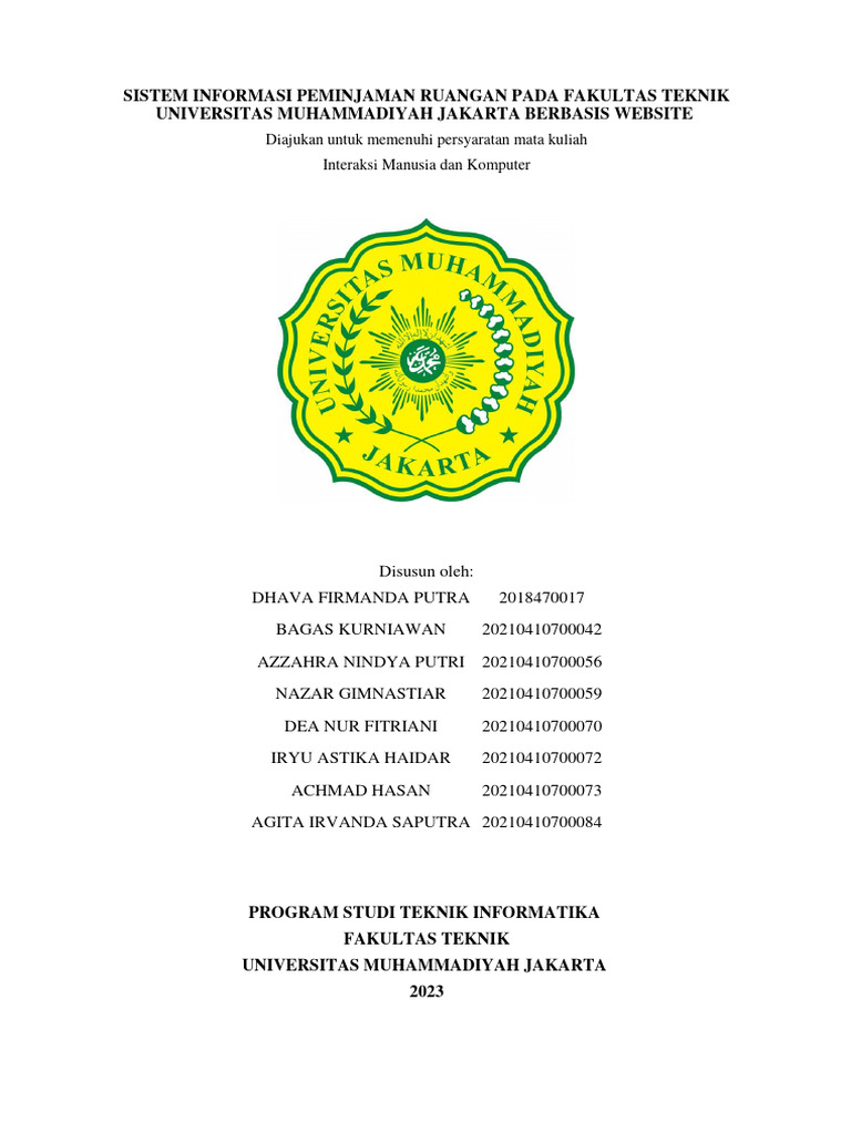 Sistem Informasi Peminjaman Ruangan Pada | PDF