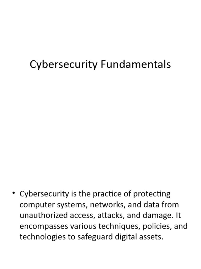 Cybersecurity Fundamentals | PDF