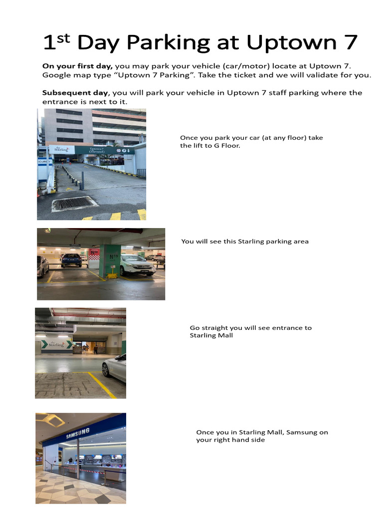 Uptown 7 Parking Guide for Staff | PDF | Elevator | Buildings And ...