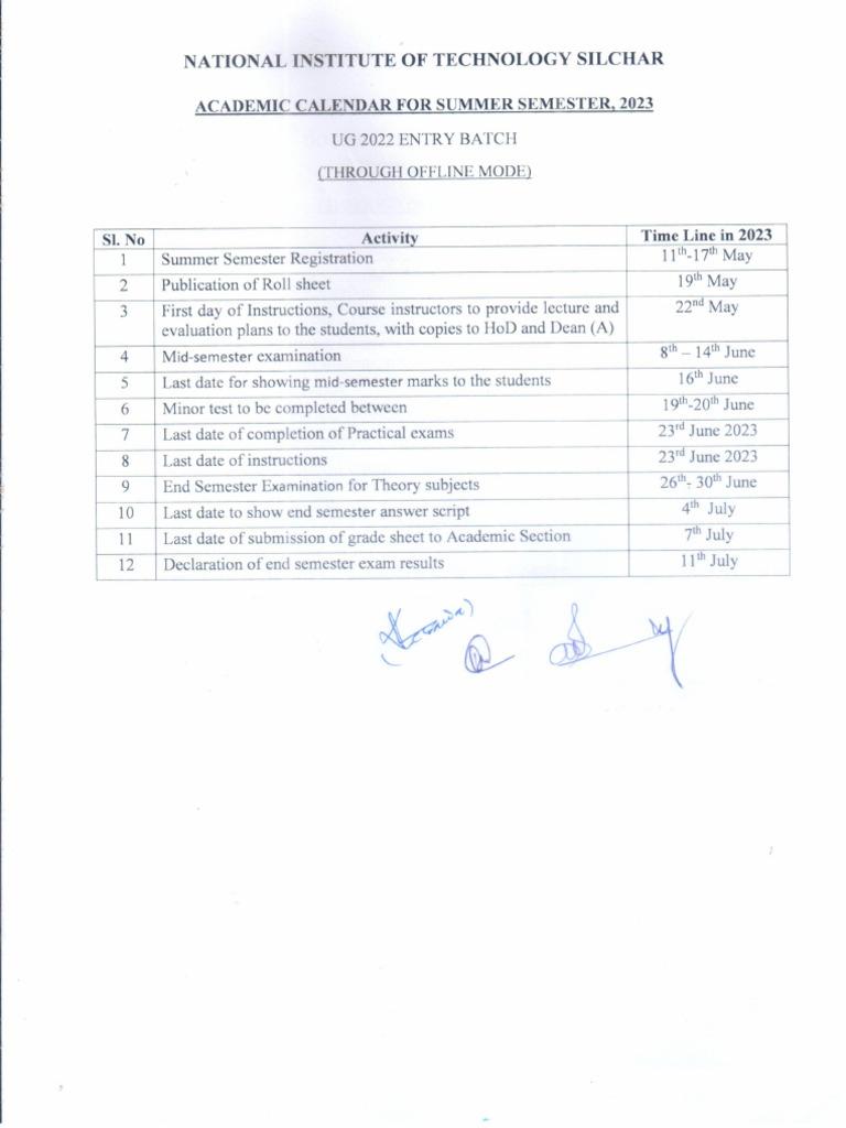 Academic Calendar SS 2023 | PDF