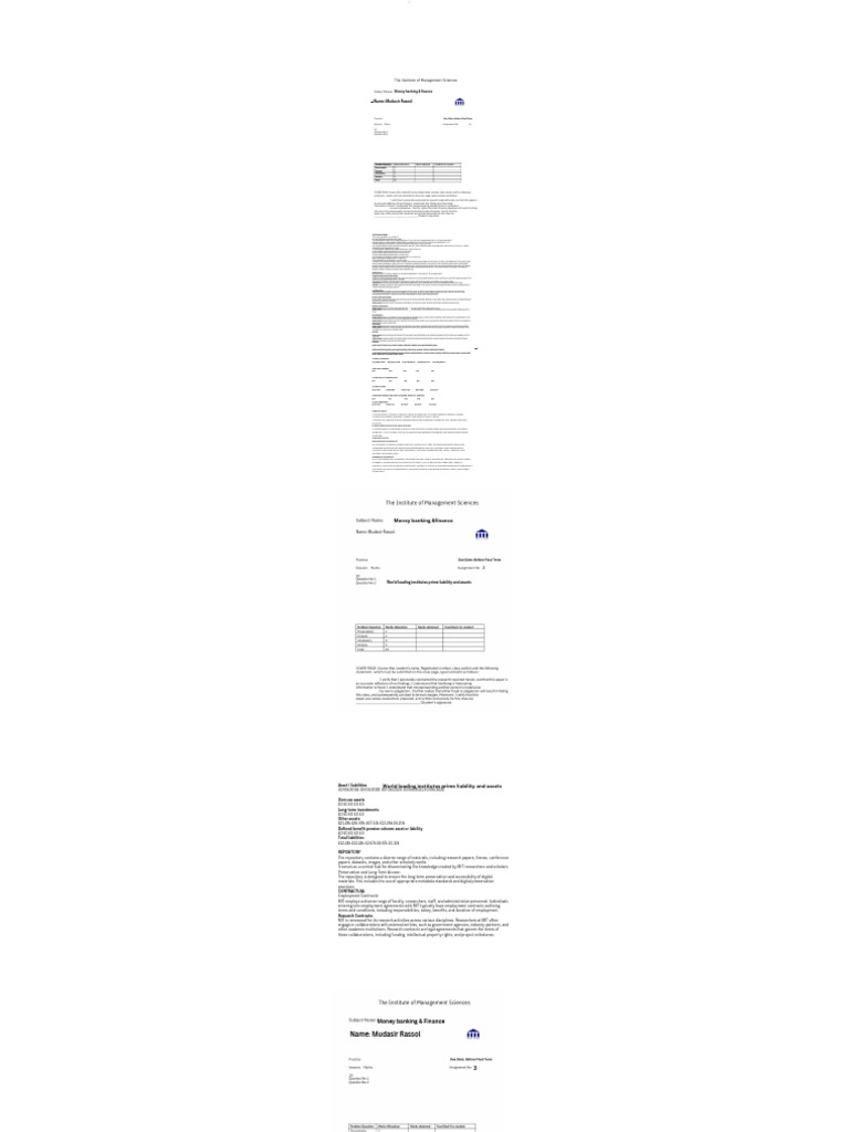 Money Banking & Finance Assignment 1-Merged | PDF | Money Supply | Financial Markets