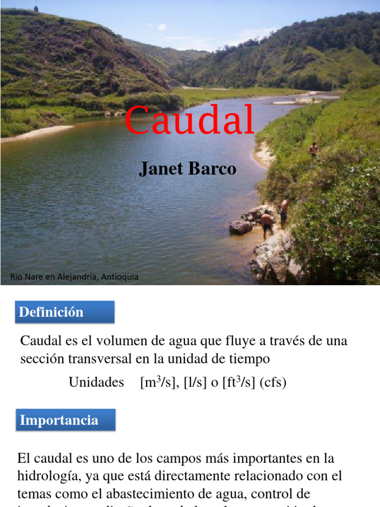 Clase5 Caudal | PDF | Descarga (hidrología) | Río