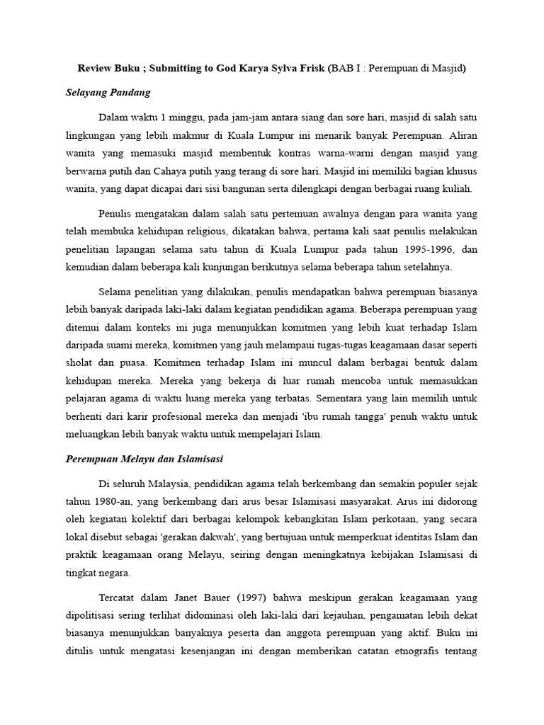 Review Buku Submitting To God Karya Sylva Frisk | PDF