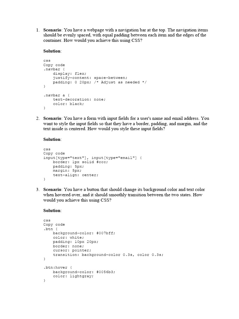 CSS Scenario | PDF | World Wide Web | Internet & Web
