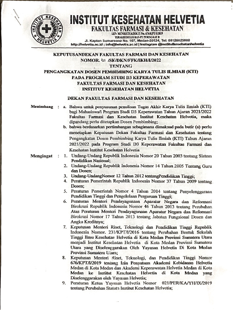 Dosen Penguji KTI 2020 2021 | PDF