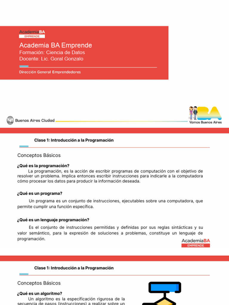 Cs 1 Clase Parte 2 | PDF | Algoritmos | Lenguaje de programación