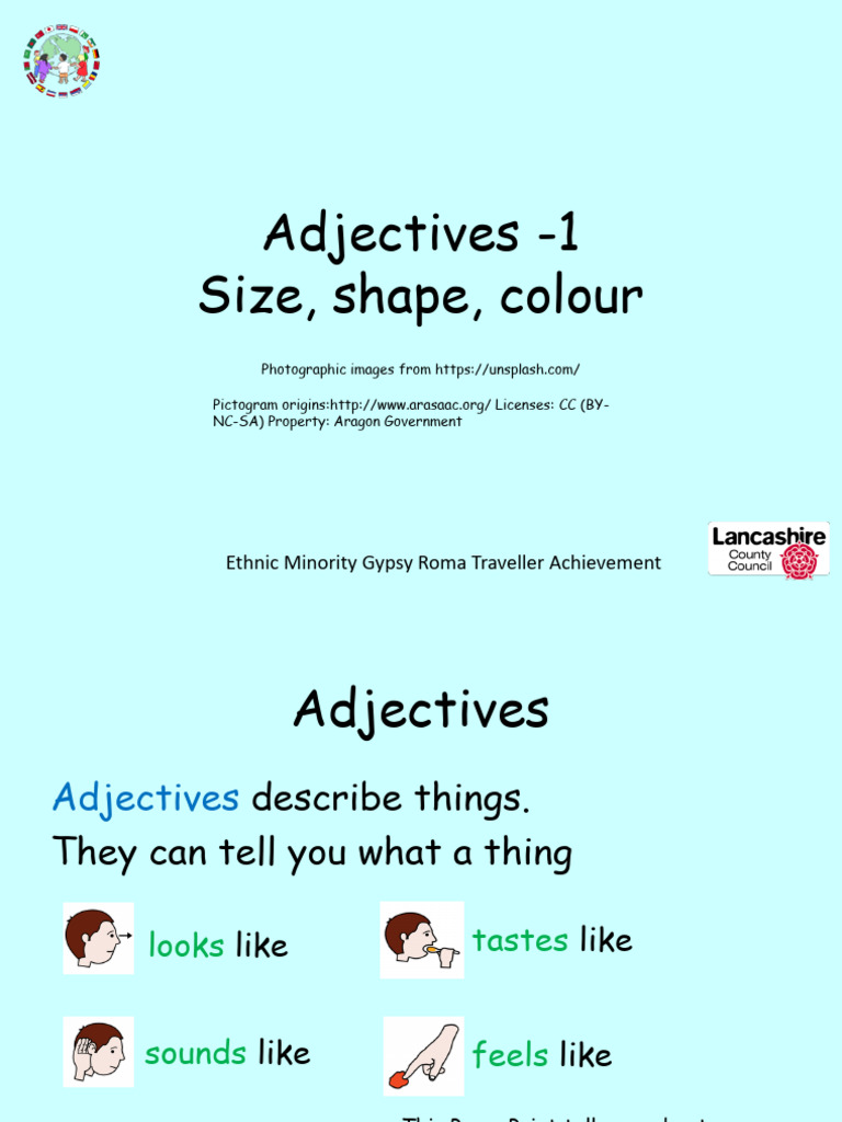 Understanding Size, Shape, Colour Adjectives | PDF | Language Arts ...