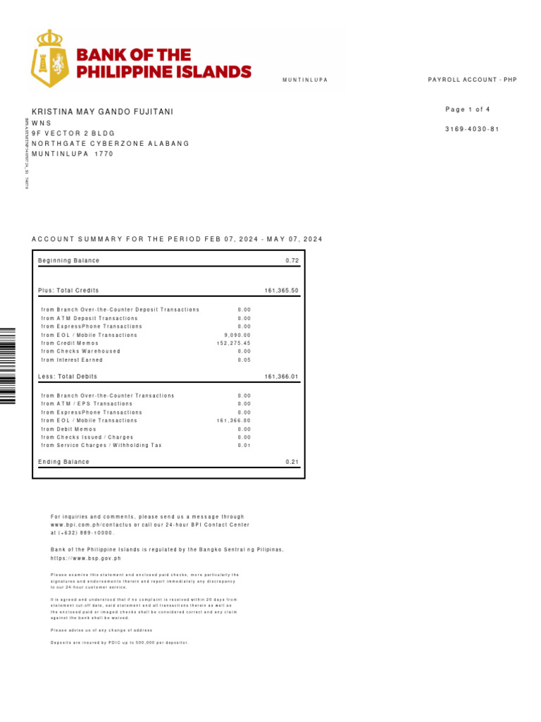 Bank Statement | PDF | Deposit Account | Credit Card