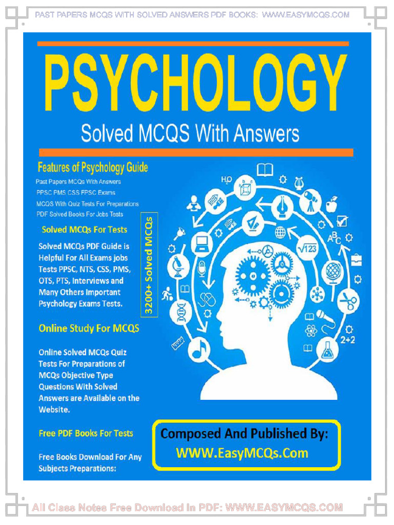 Psychology MCQs | PDF | Psychology | Developmental Psychology