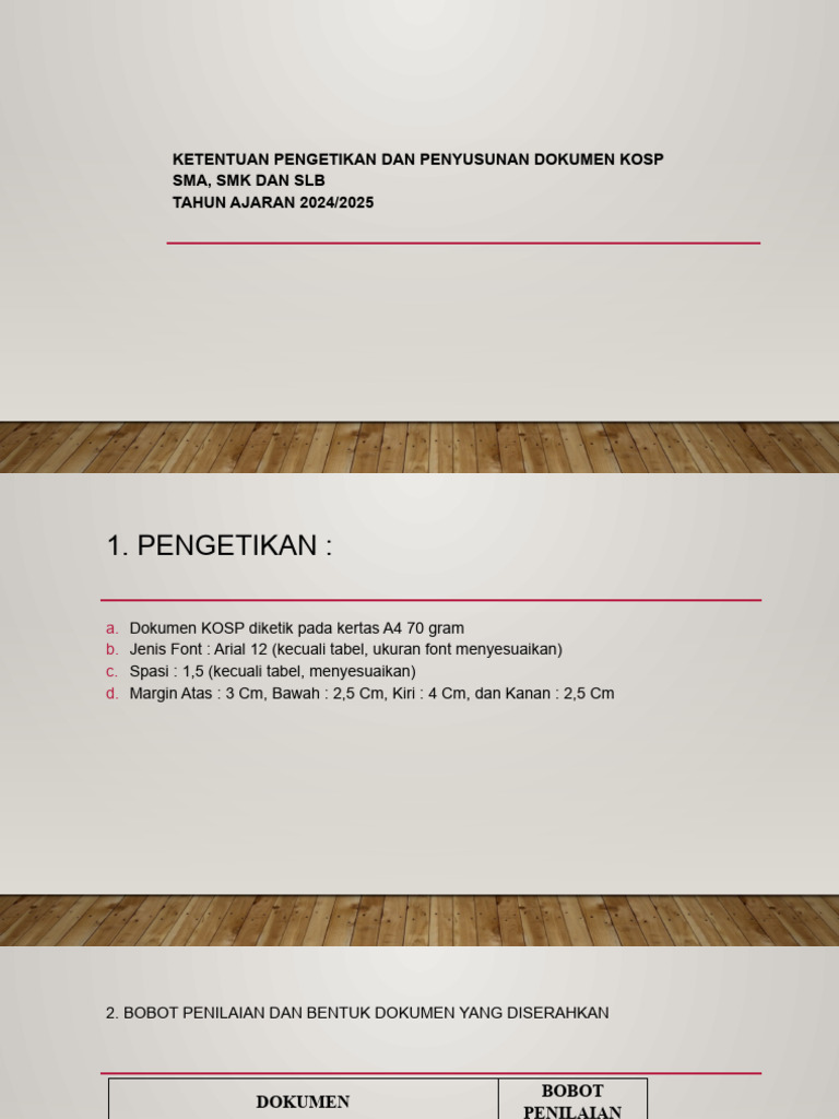 Ketentuan Pengetikan Dan Penyusunan Dokumen Kosp | PDF