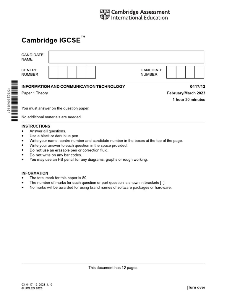 0417 - m23 - QP - 12 - 231224 - 105657 Ans | PDF | Read Only Memory | Computer Data Storage