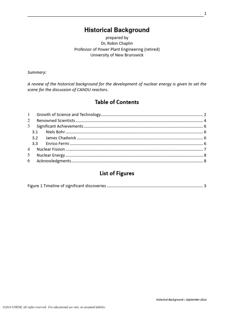 1 - Appendix - Historical Background | PDF | Nuclear Fission | Neutron