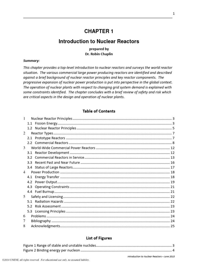 1 - Intro To Nuclear Reactors | PDF | Nuclear Fission | Nuclear Reactor