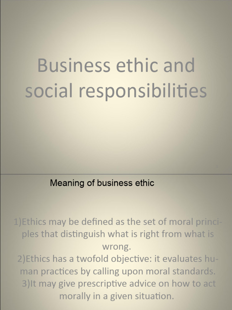 Business Ethic PPT 2 | PDF | Business Ethics | Corporate Social Responsibility