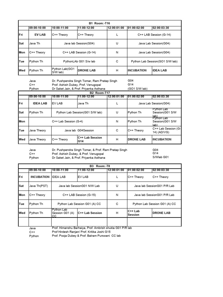 First Year Time Table Updated On 28 - 6 - 24 New | PDF | Association Football Clubs