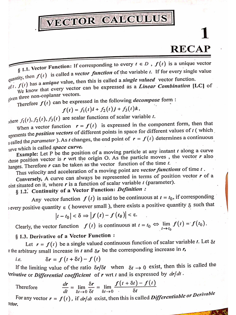 Vector Calculas Pdf