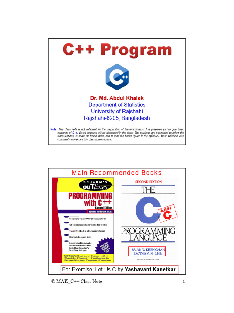 C++ MAK Sheet | PDF | C++ | Integer (Computer Science)