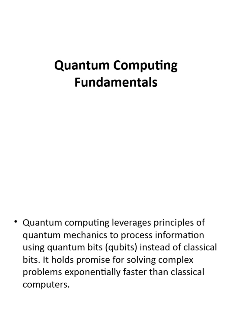 Quantum Computing Fundamentals | PDF