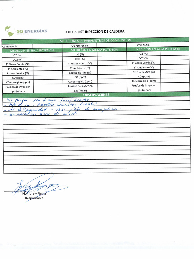 Check List Caldera 1 Carbonato Parte 2 | PDF