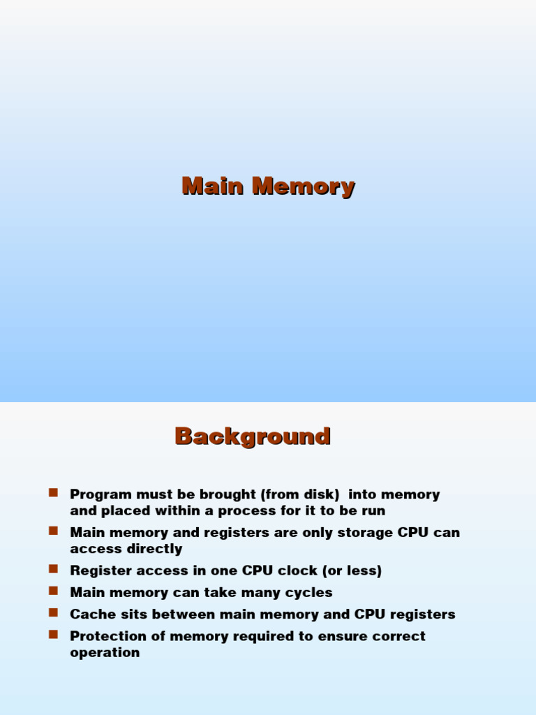Understanding Main Memory Management | PDF | Computer Data Storage ...