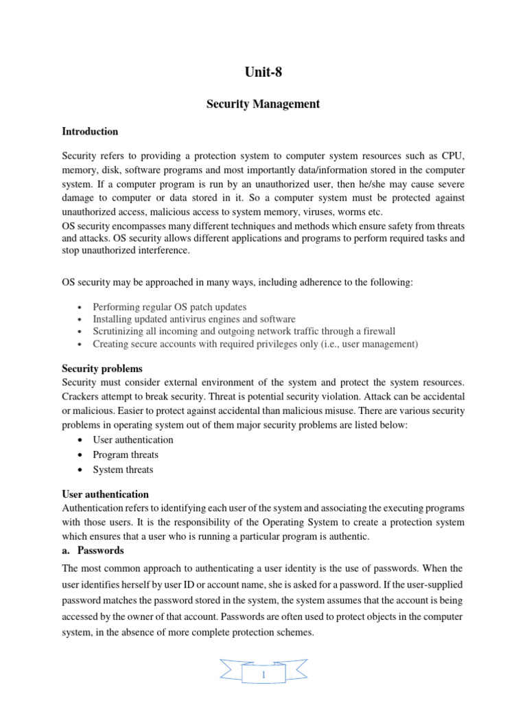 Unit-8 Security Management | PDF | Computer Virus | Malware